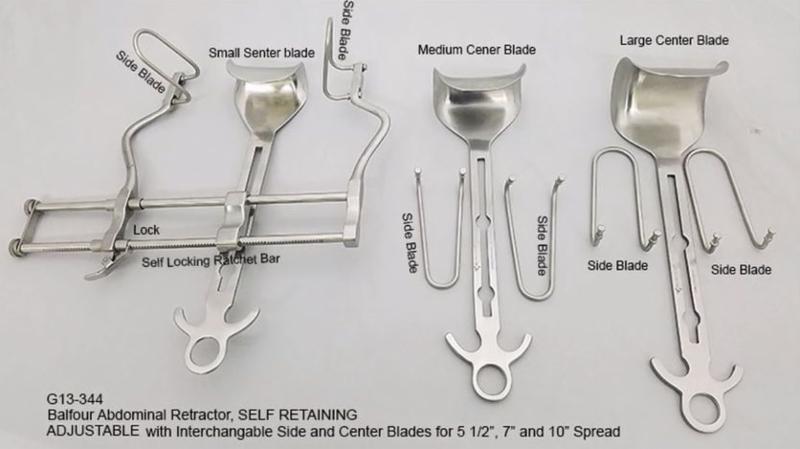 GerVetUsa Adjustable Self-Retaining Balfour Abdominal Retractor ...